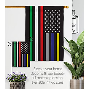 Americana Home & Garden US First Responders Line Garden Flag EMT Paramedic EMS Nurse Emergency Medical Technician Supoort House Decoration Banner Small Yard Gift Double-Sided, Made in USA