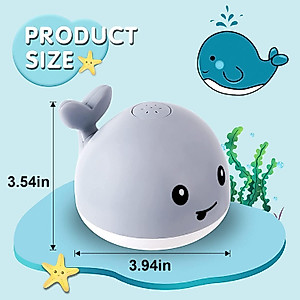 2024 Upgraded Baby Bath Toys, Rechargeable Light Up Bath Toys for Kids 1-3, Baby Toy 6-12 12-18 Months Whale Bath Toy Sprinkler, Fountain Bathtub Toys Toddlers Newborn Birthday Christmas Baby Gifts