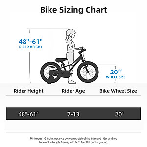 JOYSTAR 20 Inch Girls Bike with Training Wheels for 7-12 Years Old Children 20" Kids Bikes Kids Mountain Bicycle for Early Rider Kids' Bicycles Pink