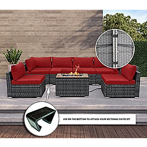 MODENZI Sectional Patio Furniture Clips 10 PCS Modular Patio Sofa connectors Outdoor Furniture Alignment Fasteners Clips for Wicker Garden Sofa Furniture Set