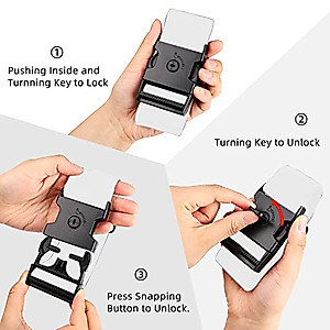 Fridge Refrigerator Cabinet Adult Child Proof Lock With Keys, [2 Packs] Fresheracc Adjustable French Door Guard Lock for Toddlers Children Kids Special Needs, No Drill No Screw No Adhesive (White)