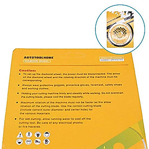 AUTOTOOLHOME 4 1/2-inch Diamond Saw Blade Angle Grinder Cutting Wheel Dry or Wet Grinding Disc Masonry Brick Concrete Ceramic Tile Cut Off Wheels