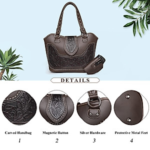 Montana West Women Shoulder Bag Hobo Handbag Fashion Tooling Tote Bag WRLH-8005CF