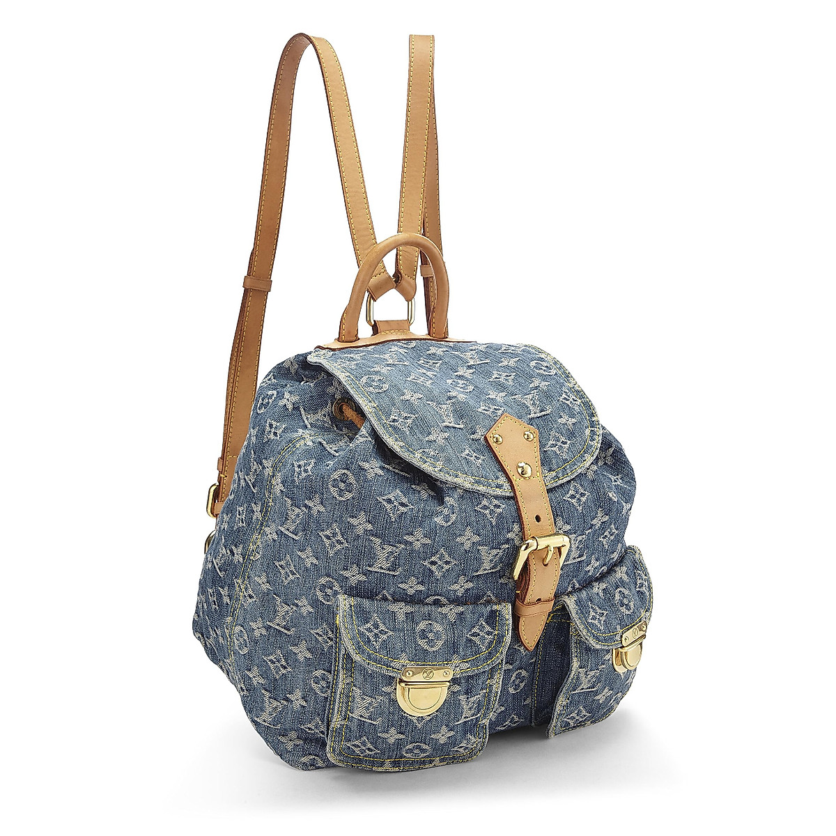 Louis Vuitton, Pre-Loved Blue Monogram Denim Sac a Dos GM, Blue