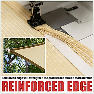 Royal Shade 10' x 10' x 10' Beige Triangle Sun Shade Sail Canopy Outdoor Patio Fabric Screen Awning RTAPT10 - UPF50+ 95% UV Blockage, Heavy Duty, Water & Air Permeable (We Make Custom Size)