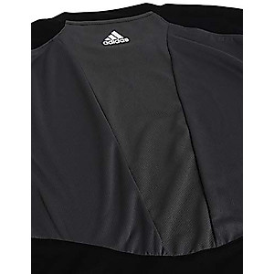 adidas mens Activated Tech Tee Black/Grey Large