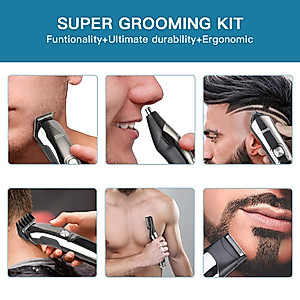 DSP® Facial Hair Trimmer for Men Electric Clippers and Grooming Sets for Pubic Hair Beard Nose Trimmer Kits USB Rechargeable IPX7 Waterproof