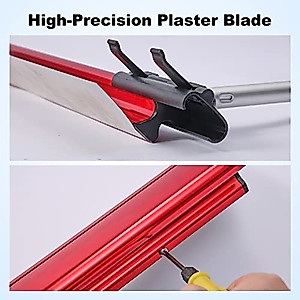 ZHUITU Drywall Skimming Blade Set 16" Blades x2 + 24" Blades x2 + Semi-Circular Blade + 37"-67" Extension Handle + Holder Pro-Grade Stainless Steel Sturdy and Durable