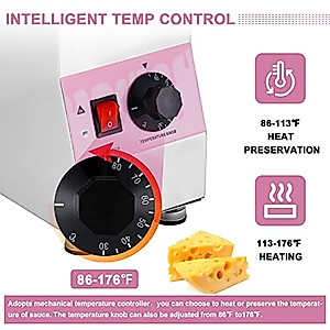Electric Cheese Sauce Warmer Hot Fudge Warmer Dispenser Nacho Cheese Dispenser Jam Heat Preservation Machine with 650ml Bottle, 30-85℃ Adjustable 110V (1 Bucket)