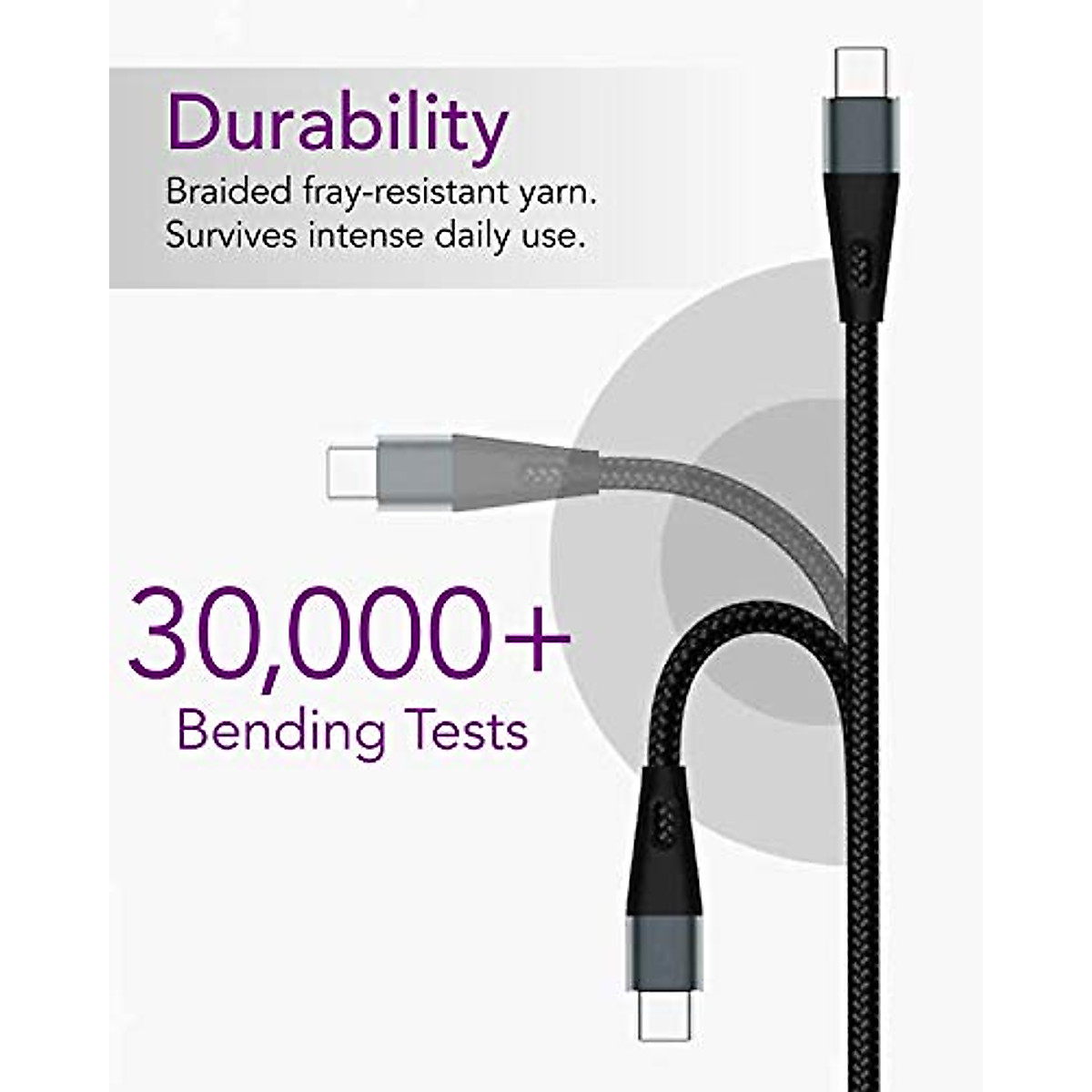 ZMI [6.6ft Black] Hi-Tension USB-C to USB Cable, Braided