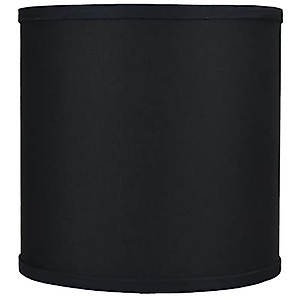 FenchelShades.com 10" Top Diameter x 10" Bottom Diameter 10" Height Fabric Drum Lampshade Spider Attachment (Linen Black)