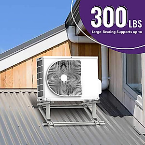 Mxclimate Roof Mounting Air Conditioner Bracket,Rooftop Support Bracket for Out Ductless Mini Split Condenser Heat Pumps & HVAC Systems,Universal,24000 Btu AC Units,Heavy Duty Support up to 330 Lbs