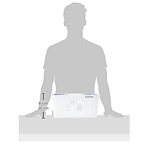 Sistema Stack 'n' Nest Basket-18.5 Litre, White/Grey, 40.8 x 28.8 x 18.9 cm