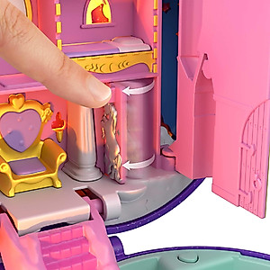 Polly Pocket Collector Compact with 2 Micro Dolls, 2 Animal Figures & Carriage Accessory, Heritage Keepsake Collection Starlight Castle, Collectible Toy