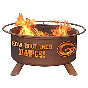 Georgia Bulldogs UGA Portable Steel Fire Pit Grill