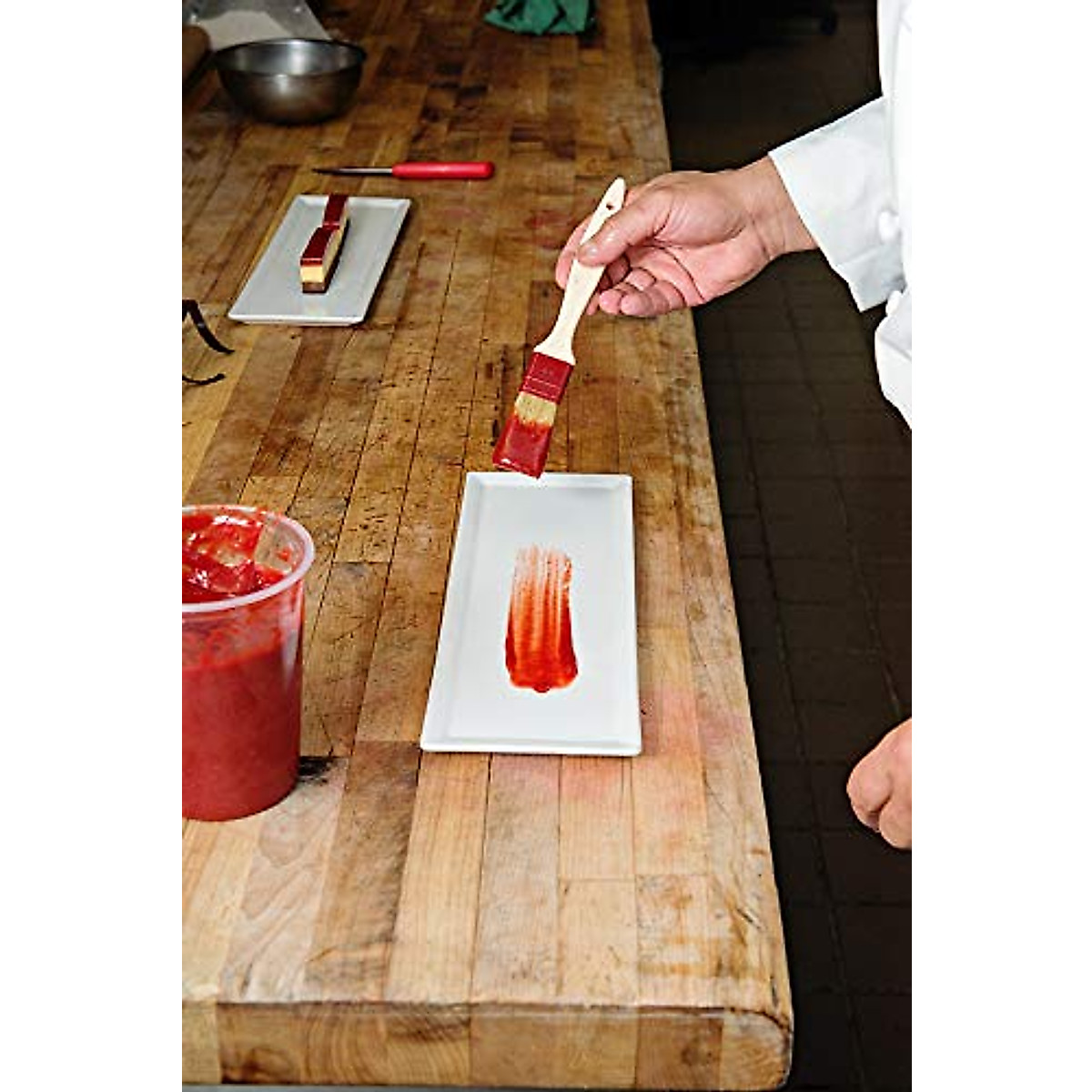 Matfer Bourgeat Natural Pastry and Basting Brush, Flat, Commercial Grade with Exoglass Handle, 1 1/2"