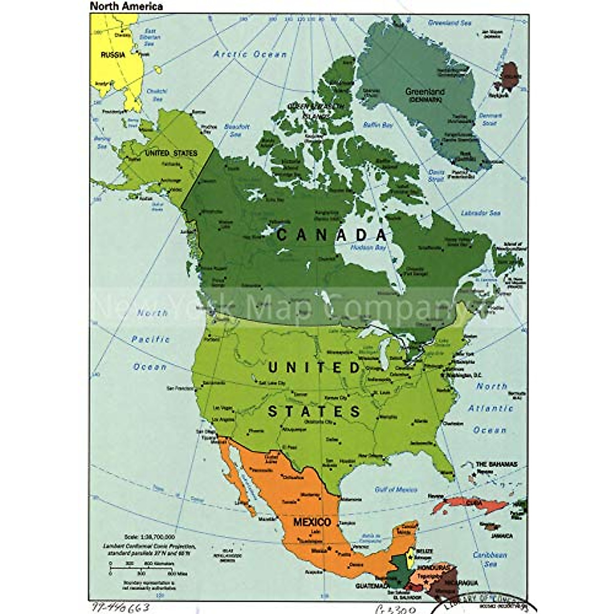 1998 Map| North America| North America Map Size: 18 inches x 24 inches |Fits 18x24 siz