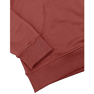 Fanway&EC Women's Casual Long Sleeve Hoodie Loose Fitted Sweatshirts Oversized Pullover Pocket Fall Tops Dark Red