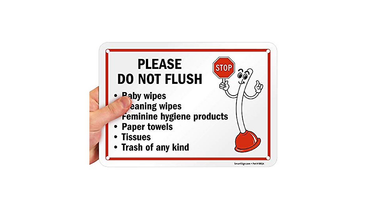 SmartSign Please Do Not Flush Bathroom Sign - Durable Choice