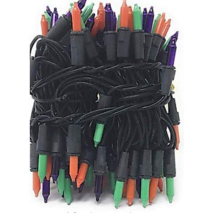 100 Count Halloween Lights Outdoor, Indoor | Purple Green, Orange Mini Lights | Outdoor Halloween Lights | Halloween Lights Indoor | Halloween String Lights | Black String Lights