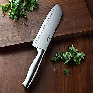 McCook® MC35 Knife Sets with Built-in Sharpener,11 Pieces German Stainless Steel Hollow Handle Kitchen Knives Set in Acacia Block