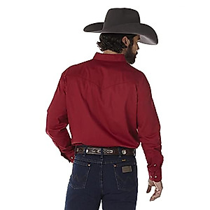 Wrangler mens Painted Desert Two Pocket Long Sleeve Work button down shirts, Red, X-Large US
