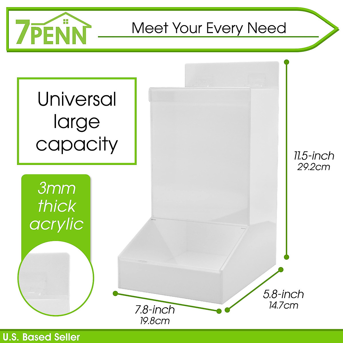 7Penn Clear Plastic Pantry Storage Container - Small Accessory and Snack Dispenser Office and Home Organization Bin