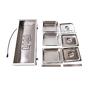 1500W Electric Buffet Warmer Server Chafing Dish Buffet Tray Food Warmer Set 3 Compartment Buffet Server Chafing Dish Stainless Steel Chafing Server Set Buffet Server Warmer Food Insulation