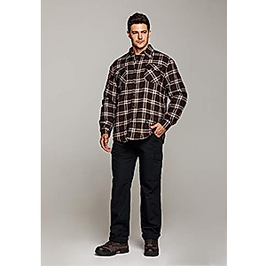 CQR Men's Winter Tactical Cargo Pants, Thermal Fleece Lined Outdoor Snow Ski Hiking Work, Fleece Cargo Black, 30W x 30L