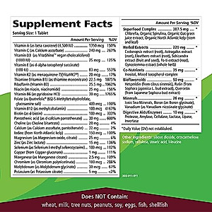 One n Only Whole Food Multivitamin by Pure Essence - Super Energetic Once a Day with Superfoods, Minerals, Enzymes, Vitamin D, D3, B12, Biotin - 60 Tablets