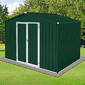 The Spacious Metal Outdoor Storage shed 8 feet x 6 feet | The Ideal Choice of The Door and Anti -Rust Steel | Backyard, Garden, Terrace