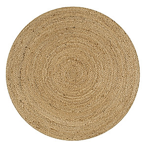 JONATHAN Y RNF103A-6R Soleil Round Natural Jute Braided Circle Indoor Area-Rug, Natural Fibers, Geometric, Bohemian Easy-Cleaning, Bedroom, Kitchen, Living Room, Non Shedding, Natural, 6' Round