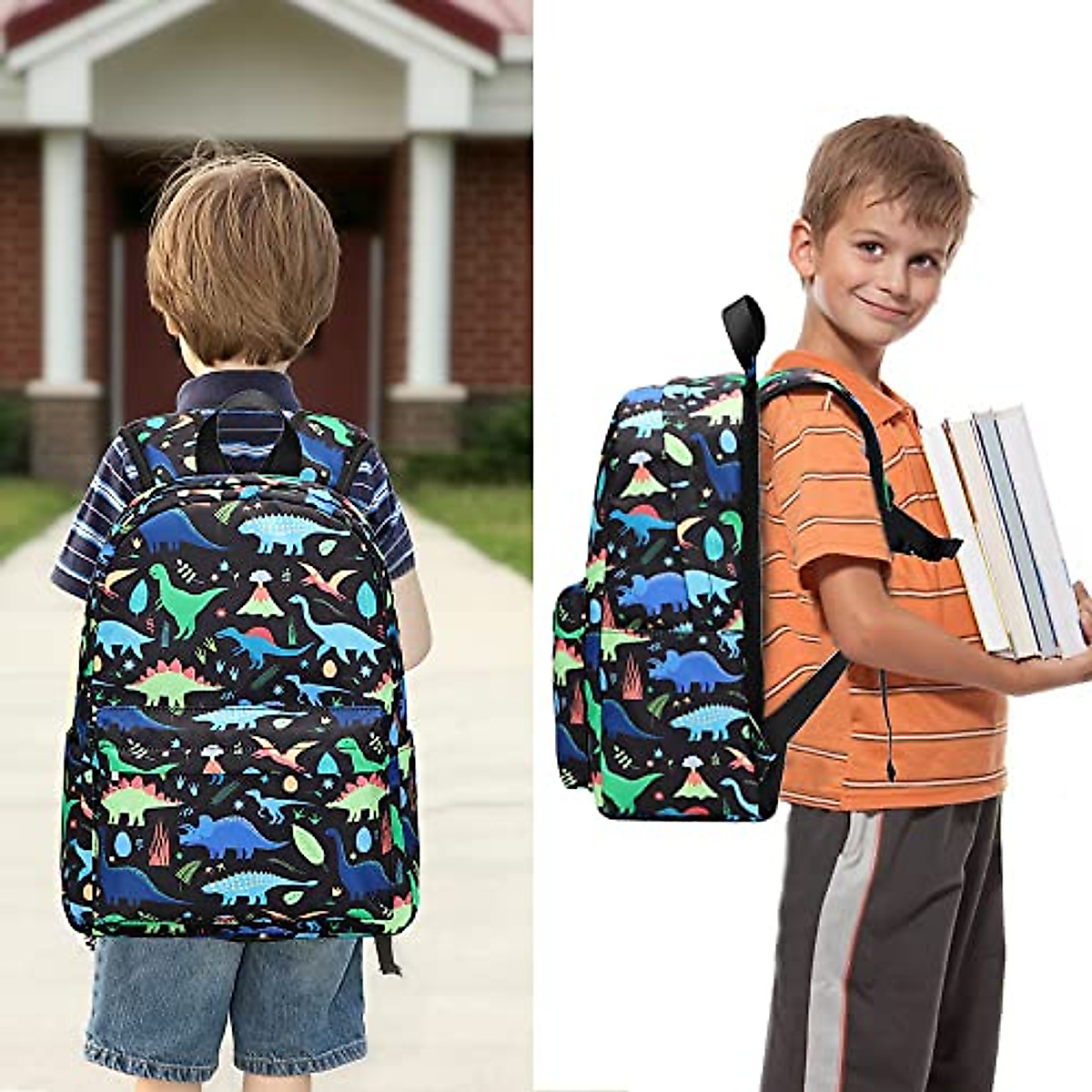 Dinosaur Backpack for Kids Boys Preschool Backpack Kindergarten School Bookbag with Lunch Box Pencil Case (Dinosaur)