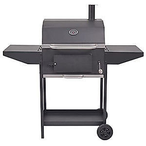 Matalde BBQ Charcoal Smoker with Base Rack, Charcoal Grill, Portable Grill, Outdoor Grill with Wheels, For Outdoor BBQ Cooking BBQ Camping, Black 50" x 25.2" x 49.2"