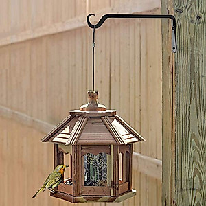 AILIN YELOKIE 4 Pack Premium Forged Wall Hook, Sturdy Hanging Plant Bracket, Elegant Hook for Bird Feeders, Planters, Lanterns, Wind Chimes Indoor Outdoor, Upgrade Black, 12 Inch.