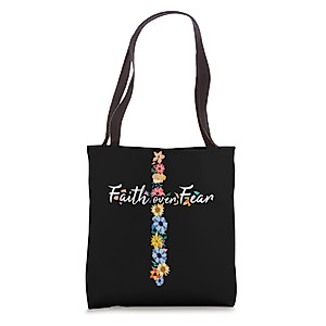 Religious Jesus Christian Faith Over Fear Church Lord Tote Bag