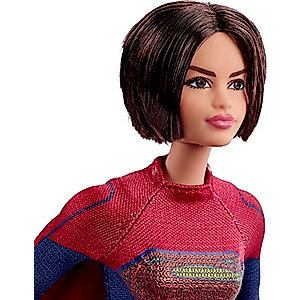 Supergirl Barbie Doll, Collectible Doll from The Flash Movie Wearing Red and Blue Suit with Cape, Doll Stand Included