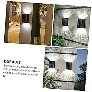 Uonlytech 1pc Solar Wall Light Street Lights Outdoor Black Wall Sconces Outdoor Wall Lamp Wall-Mounted Light Solar Street Light Solar Wall Lamp Water Proof Garden Light Decorate Abs Black