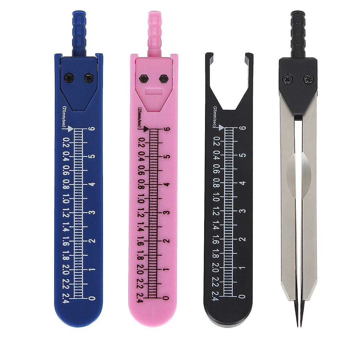 LANIAKEA ECG Caliper 3PCS EKG Calipers Electrocardiogram Divider for Nursing (Black Pink Blue)