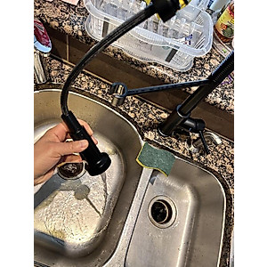 Glacier Bay Paulina Single-Handle Spring Neck Pull Down Sprayer Kitchen Faucet in Matte Black