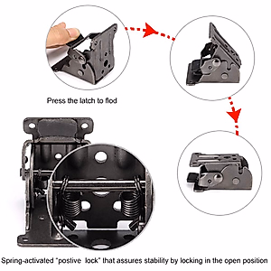 Skelang 2-Pack Folding Brackets, Lock Extension Hinge, Foldable Leg Brackets Hardware for Table, Workbench, Platform
