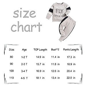Menglang Toddler Boy Clothes Long Sleeve Pullover Sweatshirt Jogger Pant Sets 2 Piece Outfit 3T 4T Boys Clothes