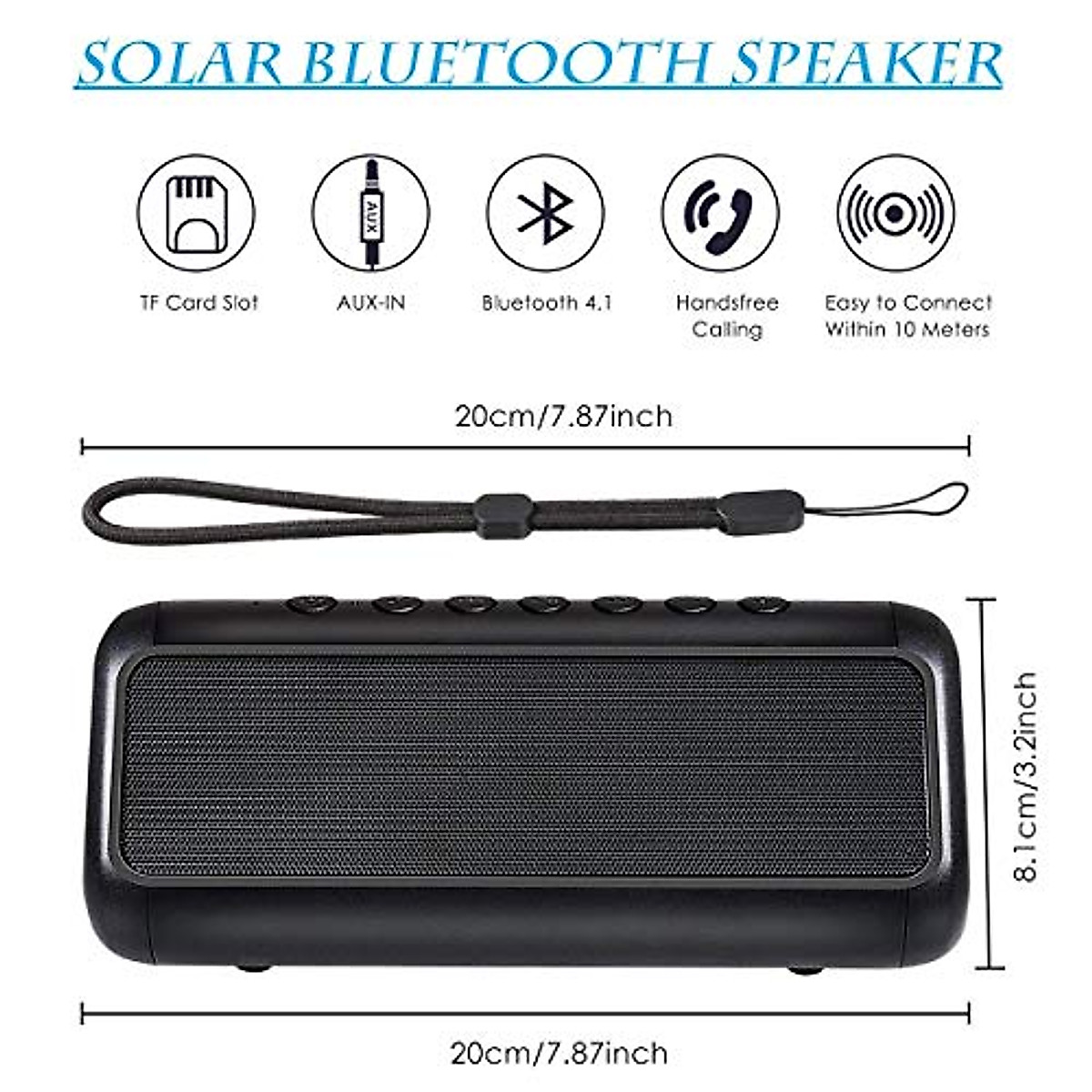 YPWA Bluetooth Speaker,High Power 12W,36 Hours Playback Time (Built-in 5000mAh Battery)