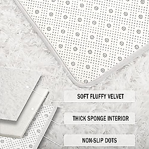 Wellber Modern Soft Cream White Shaggy Rugs Fluffy Home Decorative Carpets, 5x8 Feet, Rectangle Durable Plush Fuzzy Area Rugs for Living Room Bedroom Dorm Kids Room Nursery Indoor Floor Accent Rugs