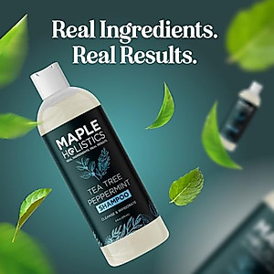 Rosemary Tea Tree Mint Shampoo - Clarifying Shampoo for Build Up and Flakes with Peppermint Oil and Tea Tree Essential Oil for Dry Scalp Treatment - Deep Cleansing Peppermint Tea Tree Shampoo (8oz)