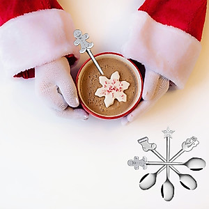 SLKIJDHFB 8pcs Christmas Coffee Spoons Stainless Steel Stirring Spoons Creative Mini Tea Spoon for Stirring Mixing
