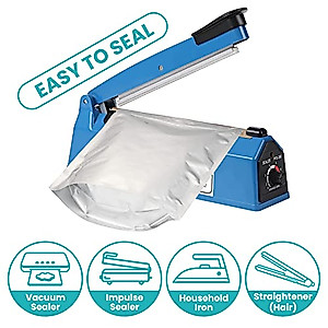 The Best Organized 100 Pack Mylar Bags for Food Storage with 100x400cc Oxygen Absorbers - 9 Mil 10'' x14'' 6'' x9'' 4.3'' x6.3'' Resealable Long Term Products & Ziplock Grade Pouches, (Myl_1)