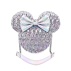 Loungefly X LASR Exclusive Disney Holographic Minnie Sequin Crossbody Bag - Fashion Bags Cute Crossbody Bags Disneybound Cosplay