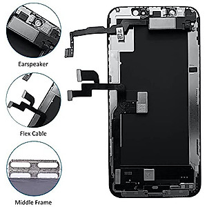Full Screen Replacement OLED 3D Touch Assembly with Pre-Installed Ear Speaker and Proximity Sensor with Frame Adhesive and Repair Tools for iPhone Xs 5.8 inch