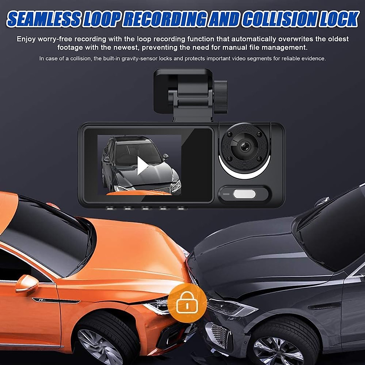 3 Cameras Dash Cam Multi-Language Clear Car Rearview Mirror Car Video Recording Camcorder Wide Angle Car Camera Recorder Auto ty Driving Recorder